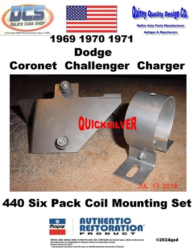 1969 70 71 Dodge 440 Six Pack Manifold Coil Bracket Set 3418406 New ...