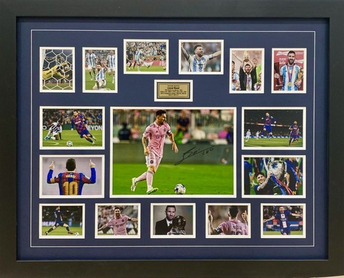 LIONEL MESSI Signed Photo 8x12 Barcelona PSG Miami Argentina Collage ...
