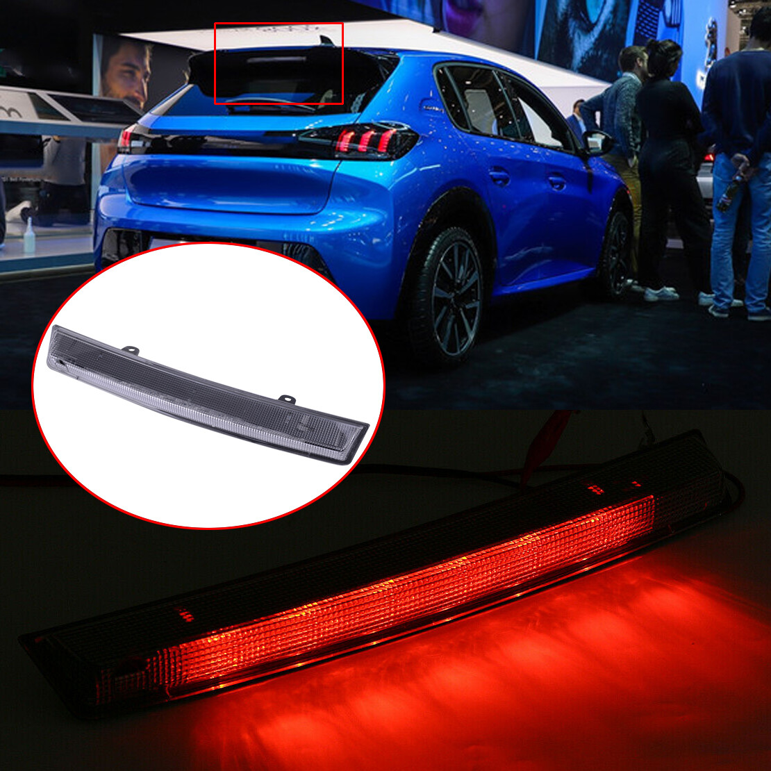 Clear Lens Rear LED Third [3rd] Brake Light For Peugeot 208 308 3008 ...