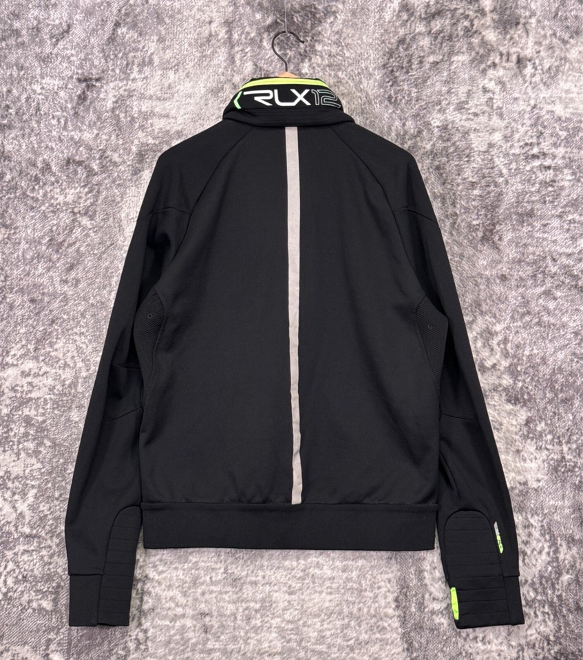 Ralph Lauren RLX Jacket Large Mens Black Softshell Reflective Full Zip ...
