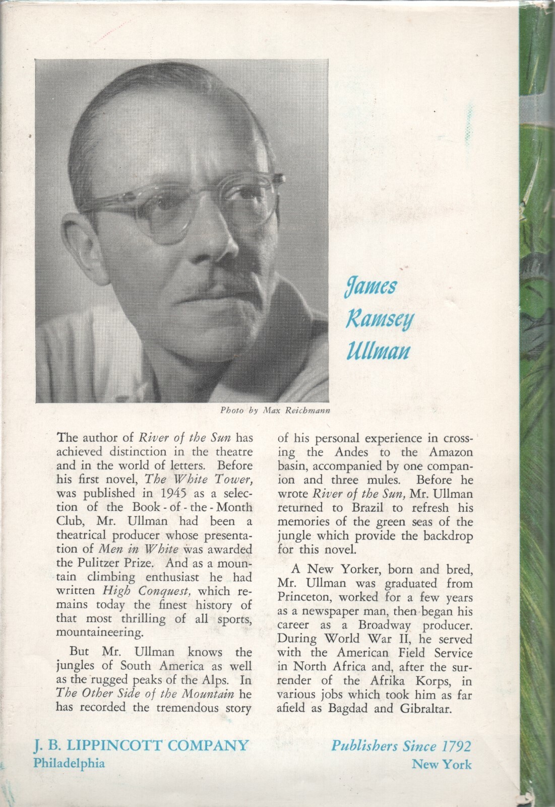 RIVER OF THE SUN by JAMES RAMSEY ULLMAN Lippincott 1950 1951 BCE ...