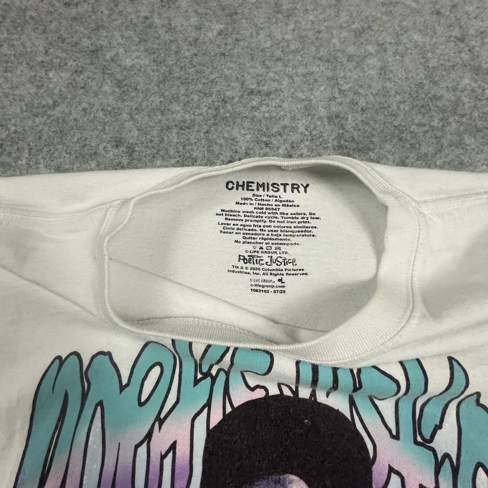 Tupac Poetic Justice Shirt Mens Large White Graphic Long Sleeve ...