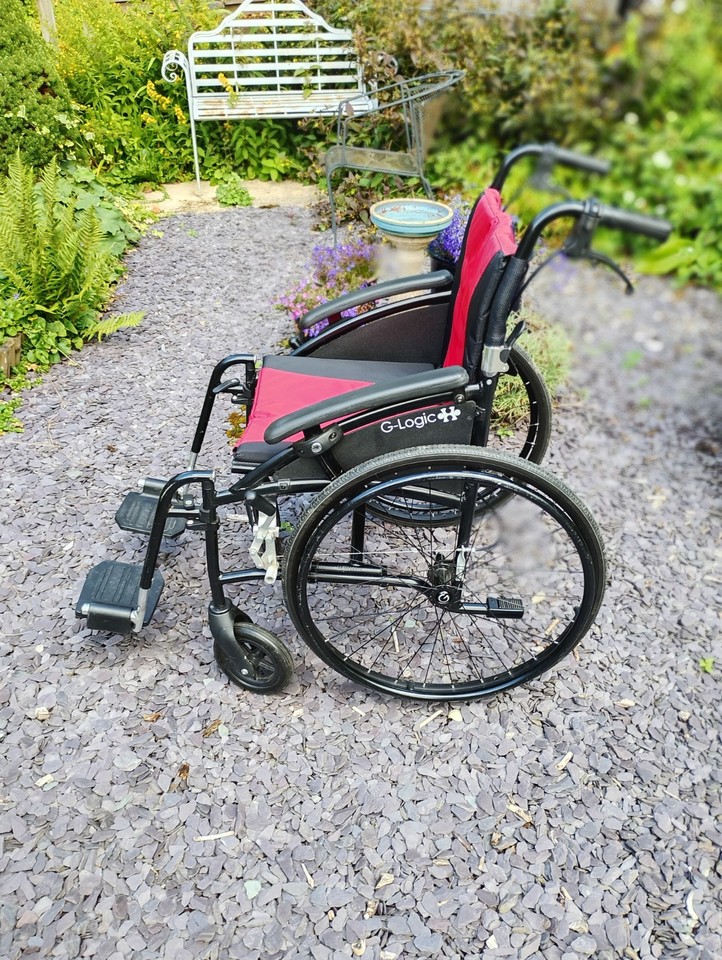 Excel G-Logic Lightweight Self Propelled Wheelchair 18" Black Frame and ...