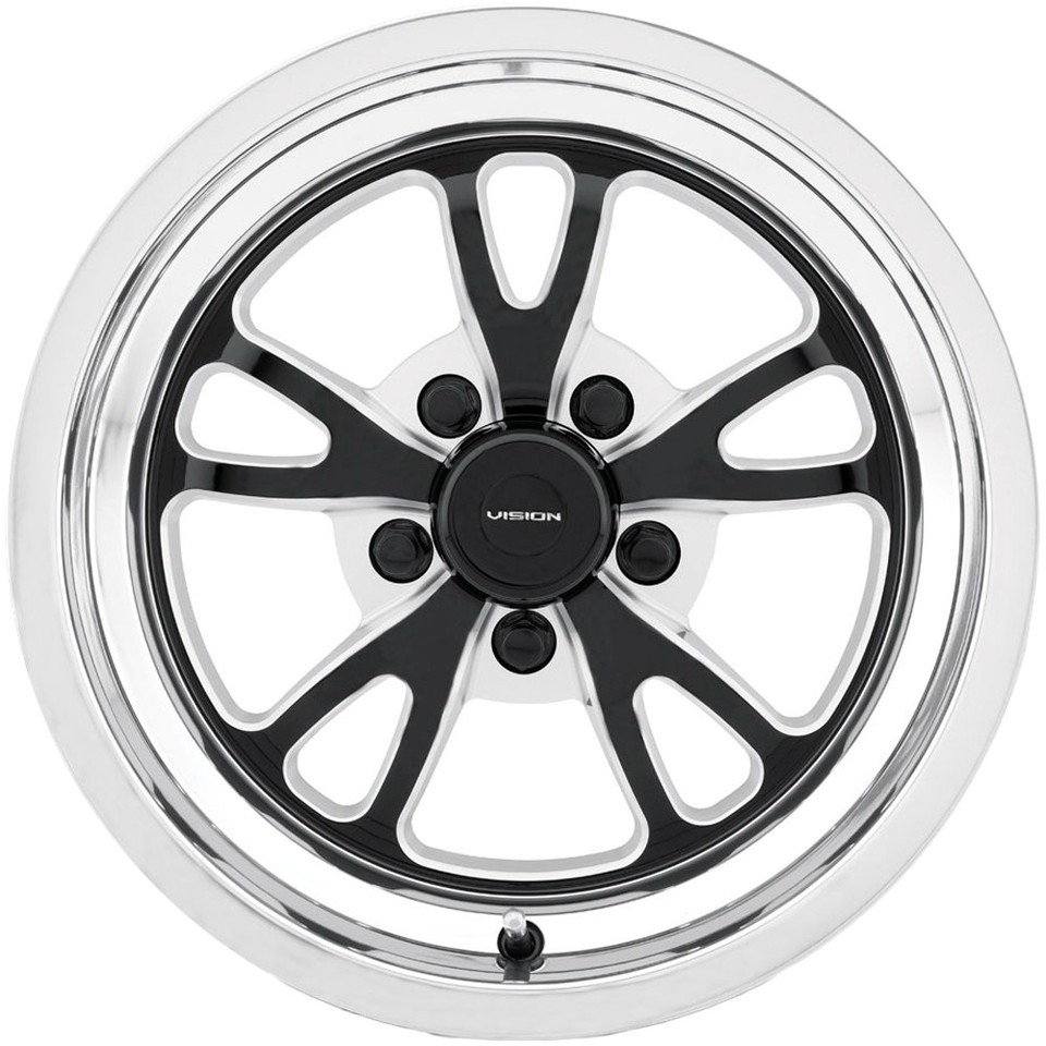 Vision 149 Patriot 15x4 5x5" -19mm Black/Milled/Polished Wheel Rim 15 ...