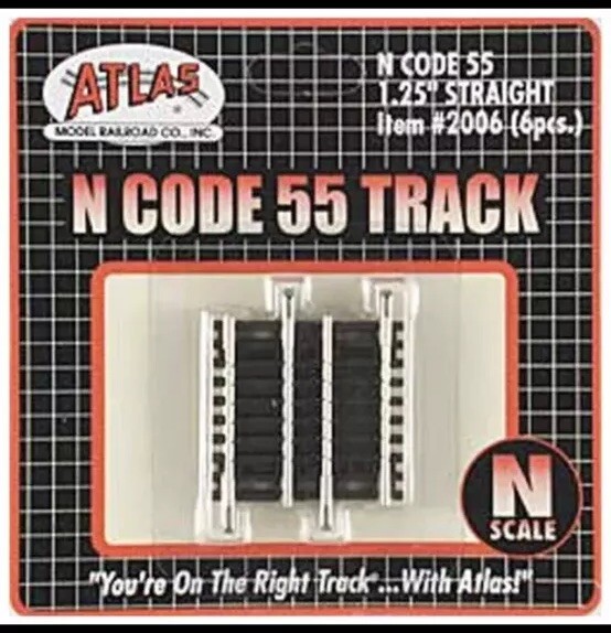 Atlas N Scale Code 55 1.25" Straight 6-Pack Model Train Track #2006 | eBay