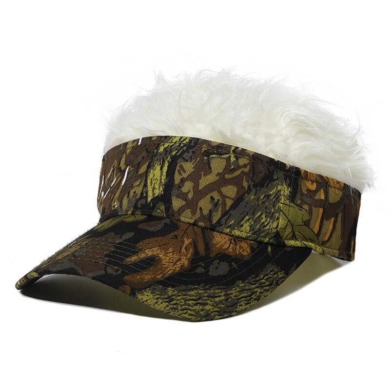 Wig Golf Baseball Cap with Fake Hair Cap Sun Visor Whimsy Fun Toupee ...
