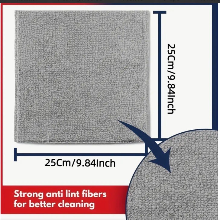 Grey Super Absorbant Multipurpose Microfiber Kitchen Dish Cloth Towel ...