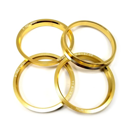 Set (4) Metal Aluminum Centric Rings 71.50mm Hub to 73.00mm Wheel/Rim ...