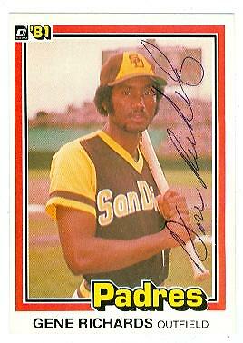 Gene Richards autographed baseball card (San Diego Padres) 1981 Donruss ...