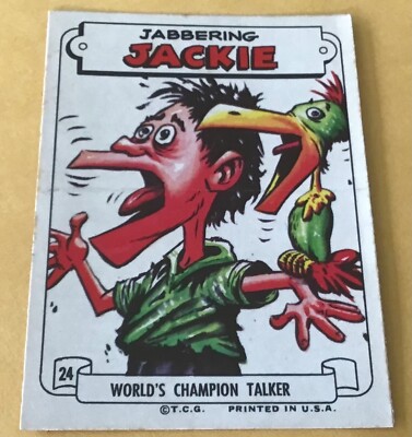 1966 Topps Slob Stickers Trading Card #24 Jabbering Jackie EX | eBay
