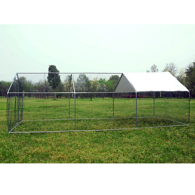 10x20' Large Metal Chicken Run Walk-in Cage Poultry Hutch Coop Duck ...