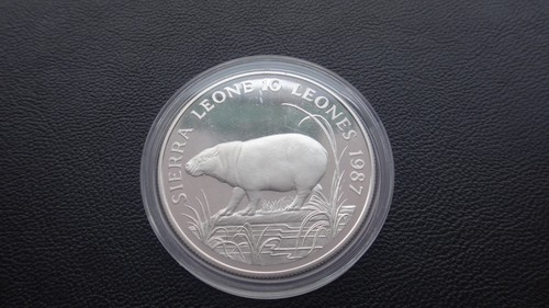 Sierra Leone silver coin 10 leones Wildlife Pygmy Hippopotamus | eBay