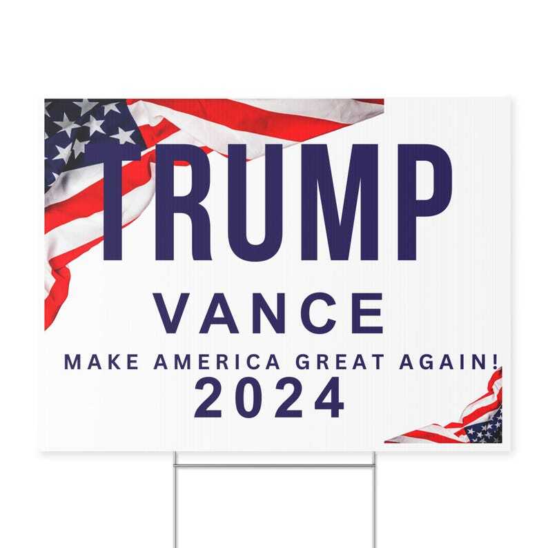 Trump Vance Yard Sign, Presidential Sign, 2024 Election Sign, Trump for ...