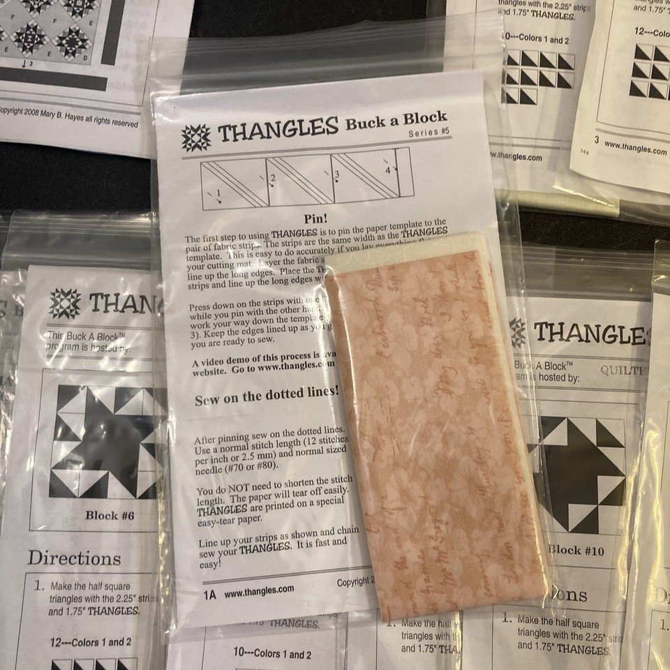 Thangles Buck a Block Quilt Kit Series 5 - 11 Blocks w/ Patch Fabric | eBay
