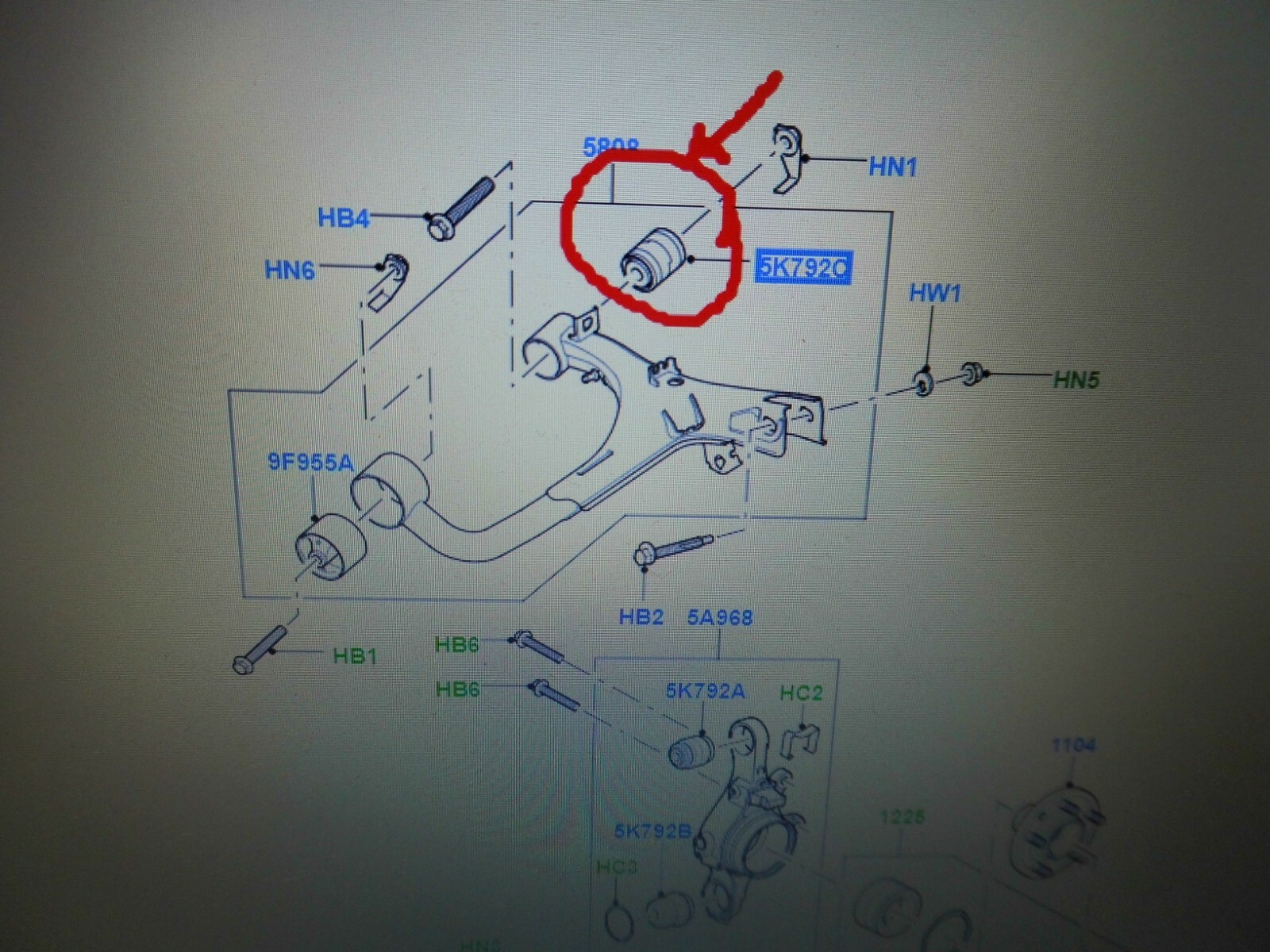 RANGE ROVER SPORT REAR UPPER SUSPENSION ARM BUSH RHF500130 | eBay UK