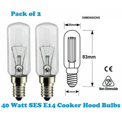 2 x Rangemaster Cooker Hood Extractor 40W Lamp Bulb E14 230/240V | eBay