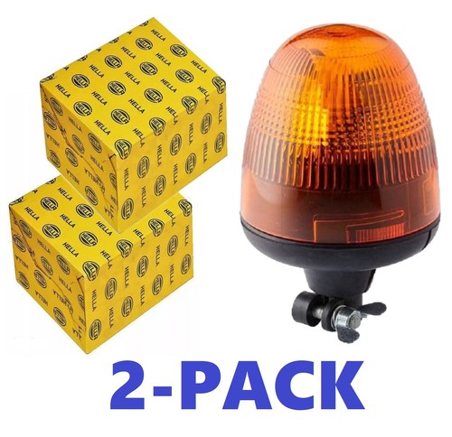 HELLA 2-Pack Halogen Rotating Beacon KL Rotaflex 24V Pipe-neck 2RL 006 ...