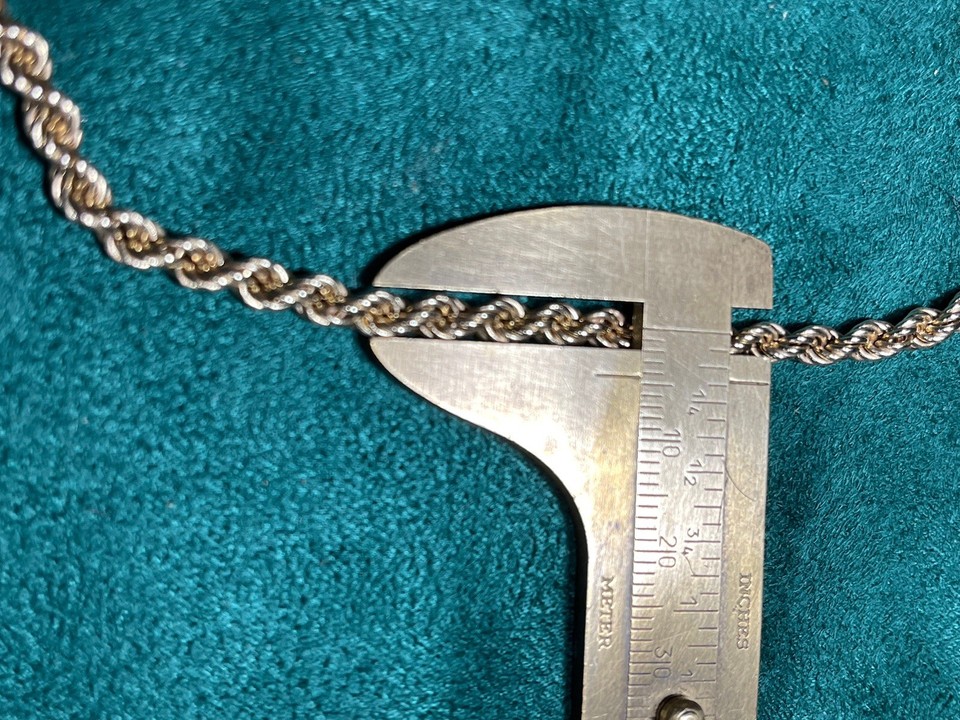 11.5 Grams 14k Yellow Gold Silk Rope Chain 18” | eBay