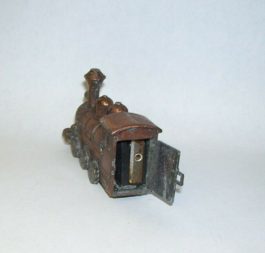 Vintage Metal Pencil Sharpener Train Engine with Opening Back Door | eBay