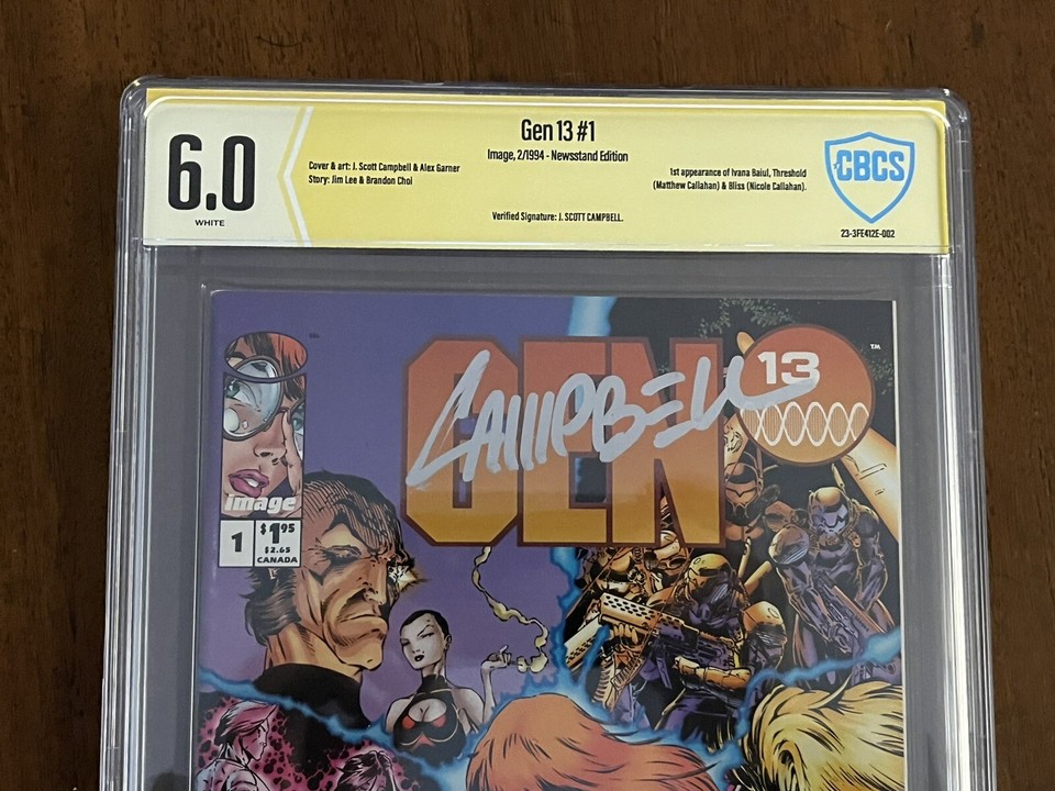 Gen 13 #1 1994 J.Scott Campbell Signed CBCS *VERIFIED & GRADED* | eBay
