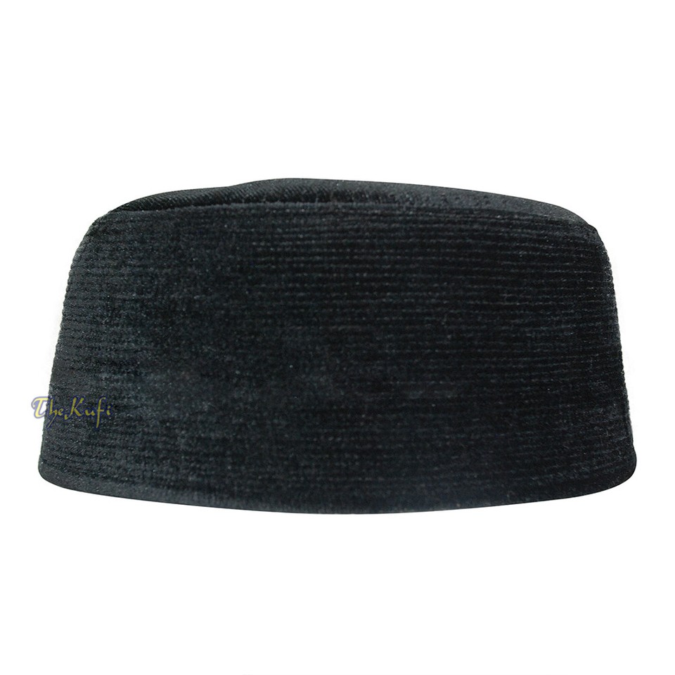 Black Premium Rigid Velvet Kufi Hat Turkish Chechen-style - Muslim ...