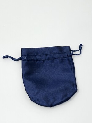 Small Satin Drawstring Pouch Navy Blue Bag | eBay