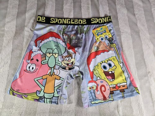 Nickelodeon SPONGEBOB SQUAREPANTS Christmas Holiday BOXER BRIEF Mens L ...