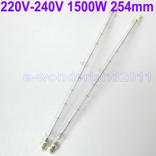 2× HALOGEN LIGHT BULB 220V 1500W 1500 WATT J TYPE T3 254mm (R7s ...