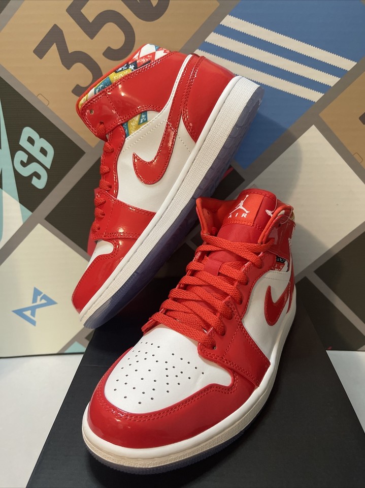 Air Jordan 1 Mid SE Barcelona Shoes Chile Red White Pollen DC7294-600 ...