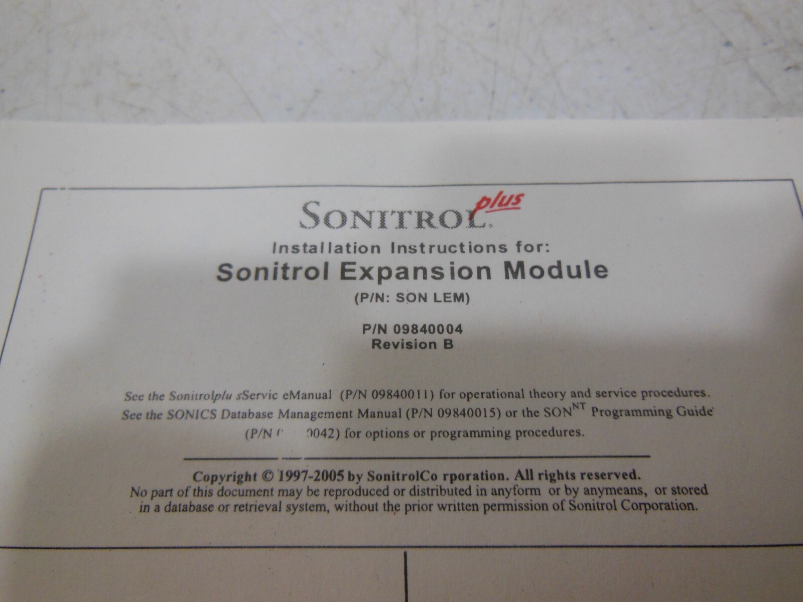 SONITROL SONLEM Alarm Loop Expansion Card 09840004 | eBay