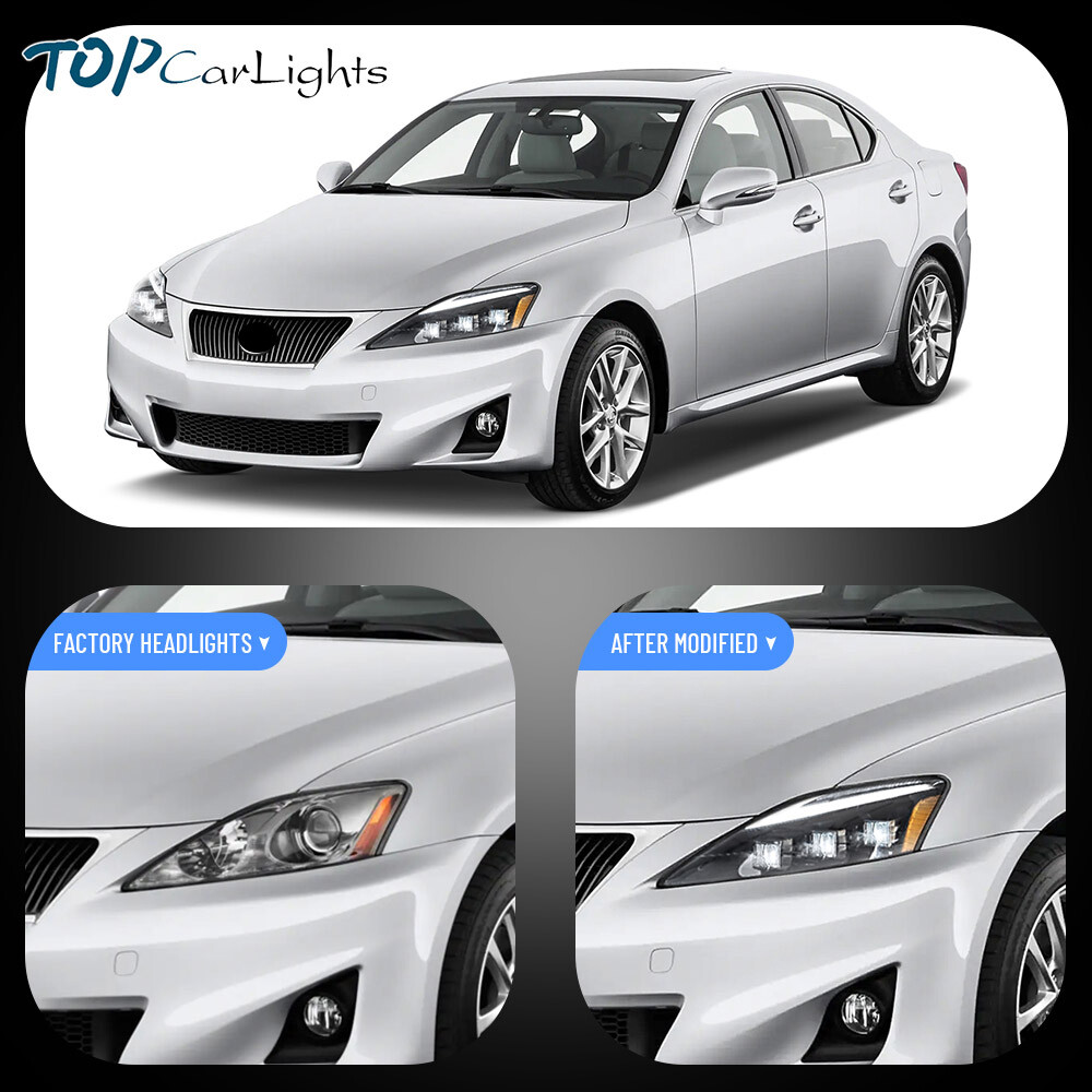 For 2006-2013 Lexus IS250 IS350 ISF LED Projector Headlights Blue DRL ...