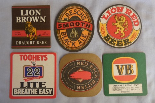 VINTAGE ASSORTED BEER DRINK COASTERS - QUANTITY 6 | eBay Australia