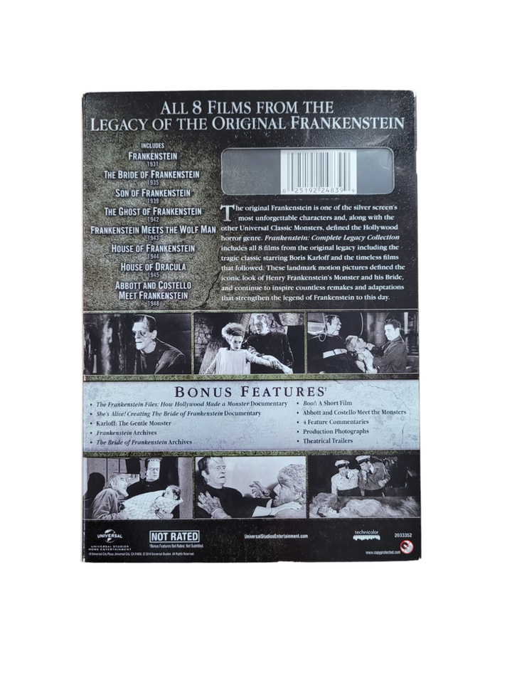 FRANKENSTEIN COMPLETE LEGACY COLLECTION New 4 DVD Set All 8 Universal ...