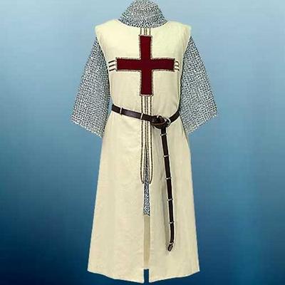MEDIEVAL KNIGHT Templar Crusader Middle Ages TANCRED TUNIC SURCOAT S/M ...