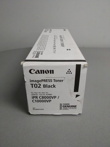 Canon T02 8529B001 Black Toner Cartridge imagePRESS C10000VP Sealed ...