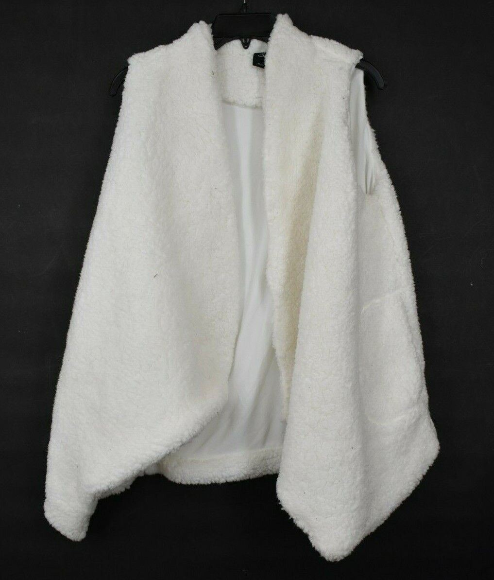 Knapp Studio Womens White Open Front Soft Sleeveless Jacket White Size ...