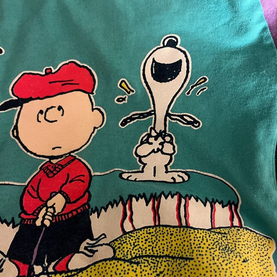 Vintage 70s Snoopy Peanuts Made USA Cotton & Polyester Paint Print ...