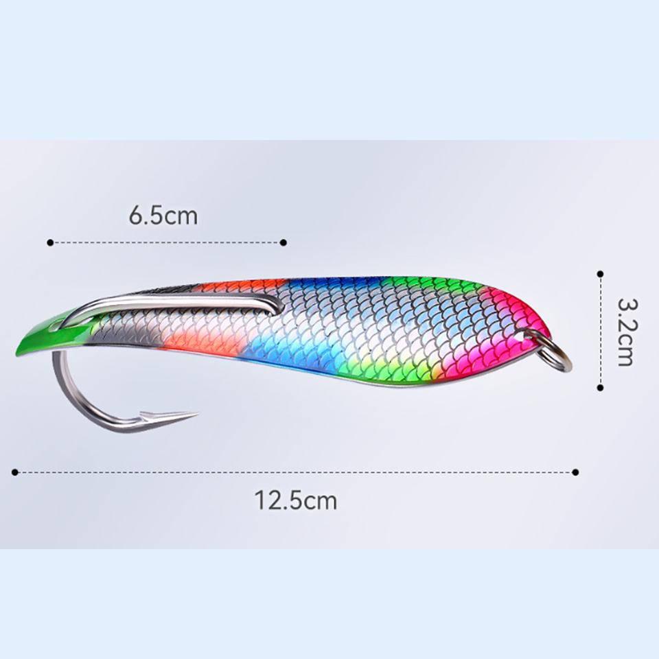 Fishing Trolling Jig Lure 12 5cm Spoon with Reflective Colors for Deep ...