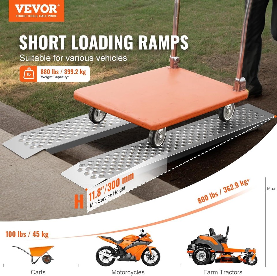 Aluminum Ramps, 880 LBS Capacity 47.2" x 8.5" Loading Ramps for ...