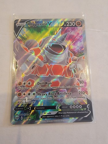 Rhyperior V Full Art 181/189 Ultra Rare Darkness Ablaze Pokemon TCG NM ...