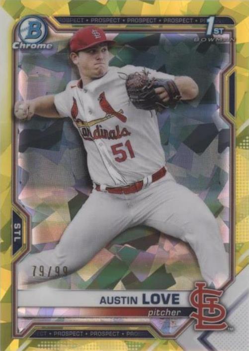 2021 Bowman Chrome Draft Sapphire Edition - Austin Love #BDC-164 Yellow ...