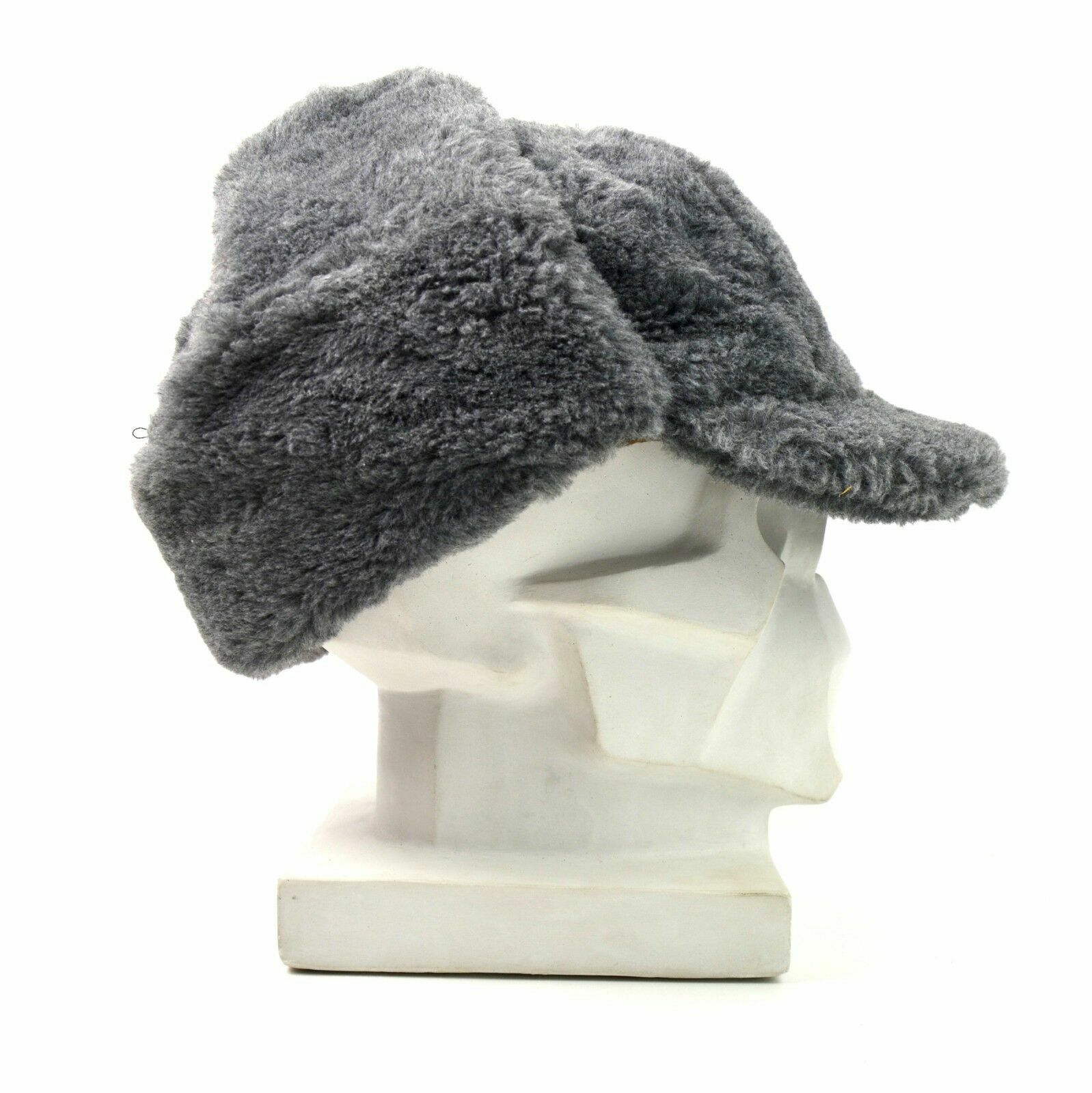 Genuine Czech army winter cap Ushanka grey fur warm hat CZ military ...