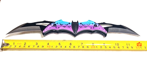 SPRING ASSISTED EDC BATMAN DUAL BLADE FOLDING KNIFE 12" OPEN | eBay