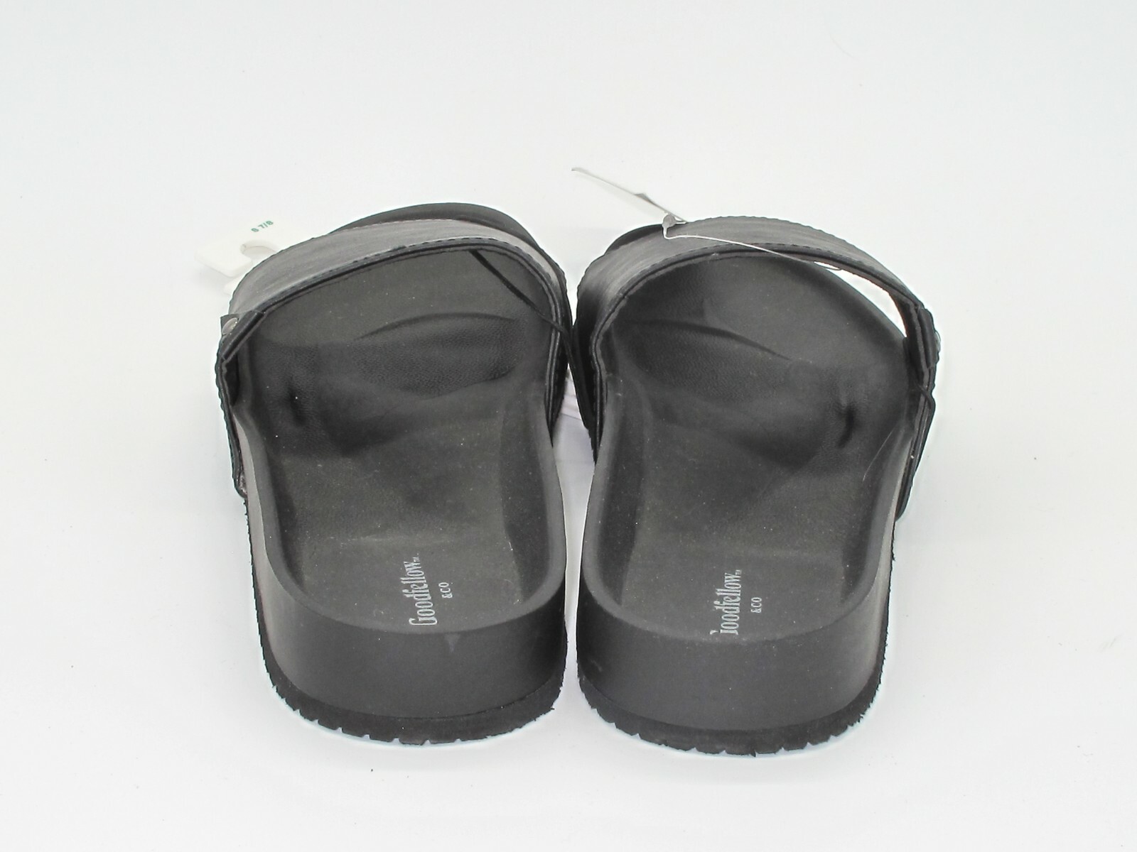 Goodfellow & Co. Ryler Mens S (7/8) Faux Black Leather Slide Sandals | eBay