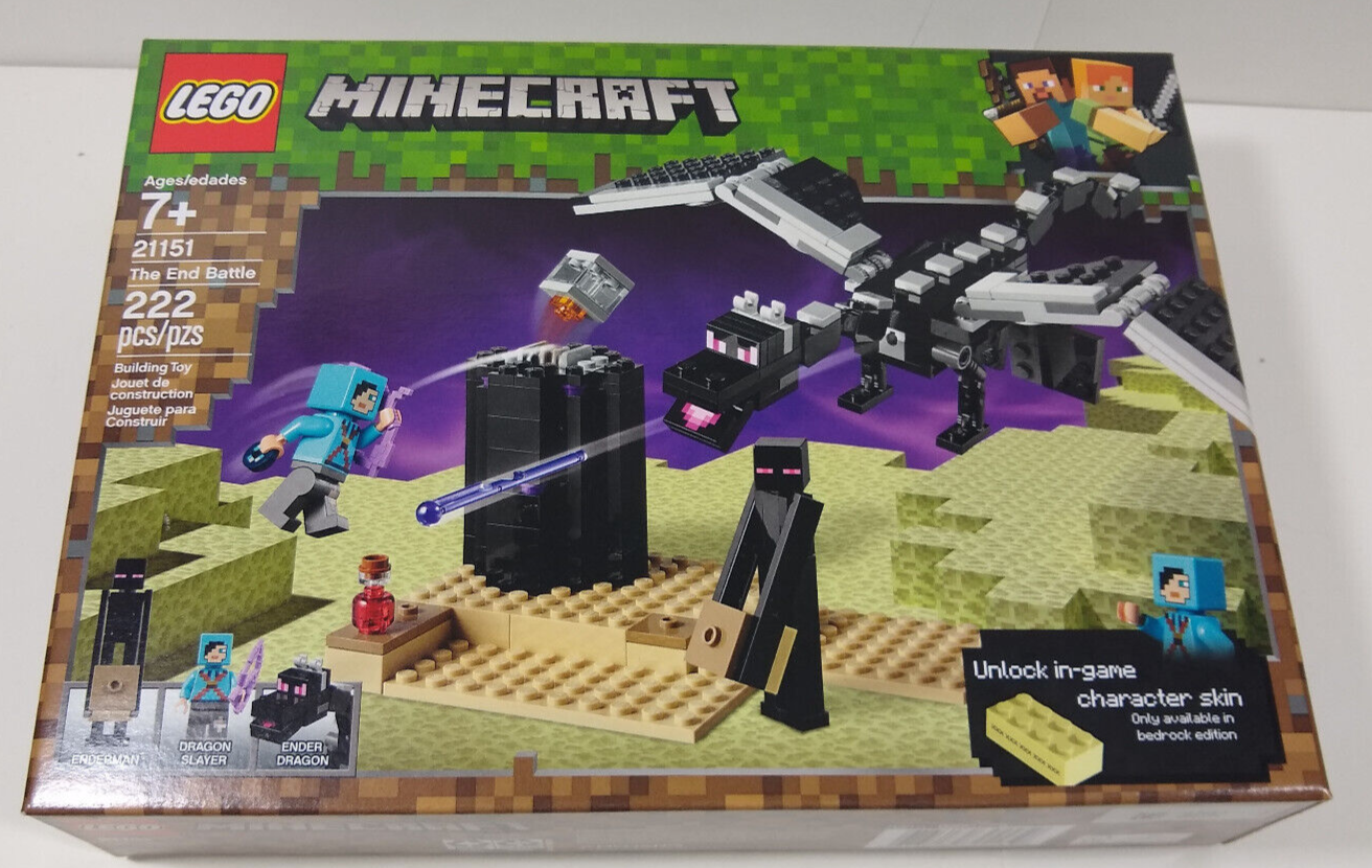 LEGO 21151 Minecraft The End Battle Ender Dragon Building Kit 222 pcs 7 ...