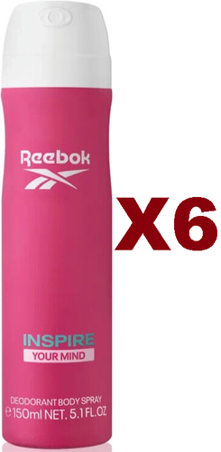 6 PZ REEBOK INSPIRE YOUR MIND DEODORANTE BODY DONNA SPRAY 150ML LADY | eBay