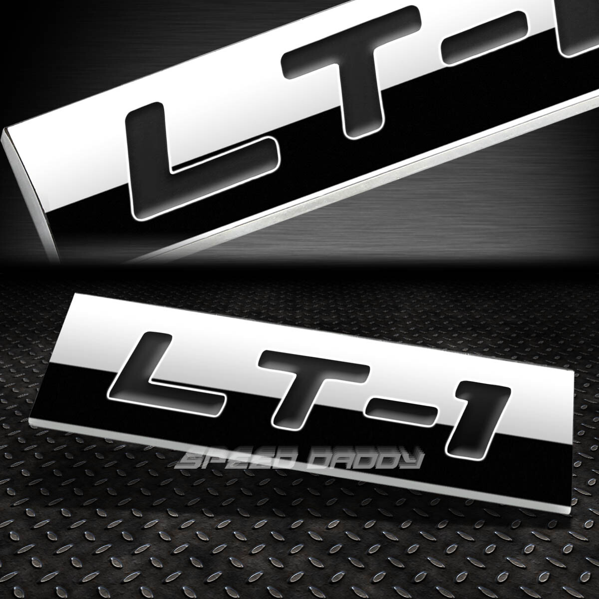 METAL GRILL TRUNK EMBLEM DECAL LOGO TRIM BADGE POLISHED BLACK LETTERING ...