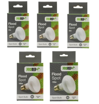 ProRep Flood Spot Basking Lamp Reptile Heat Lamp Screw Fit Bulb ...