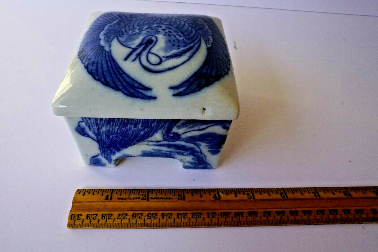 Antique Ming Blue and White Chinese Ink Box | eBay