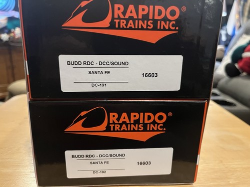 Rapido Trains Santa Fe RDC 2 Car Set 16603 BUDD RDC DCC/sound 191-192 ...